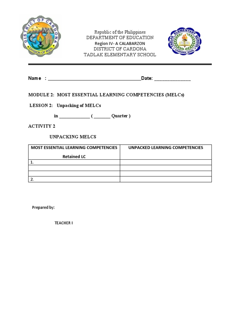 LDM2 Module 2 Unpacking of MELC | PDF