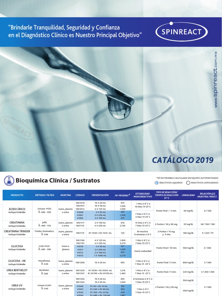 Catalogo Spinreact | PDF | Salmonela | Bioquímica