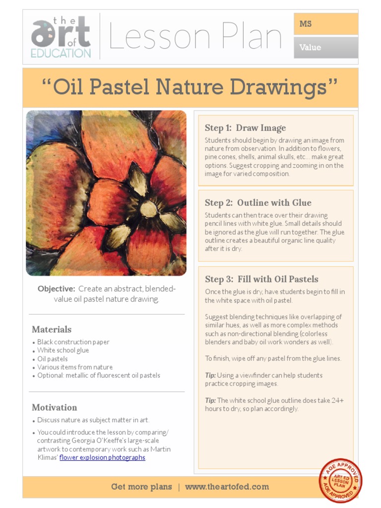 Oil Pastel Nature Drawings PDF | PDF | Drawing | Art Media