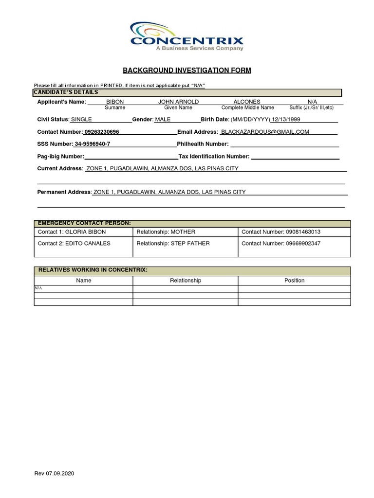 Bgi Form PDF | PDF | Educational Stages | Learning
