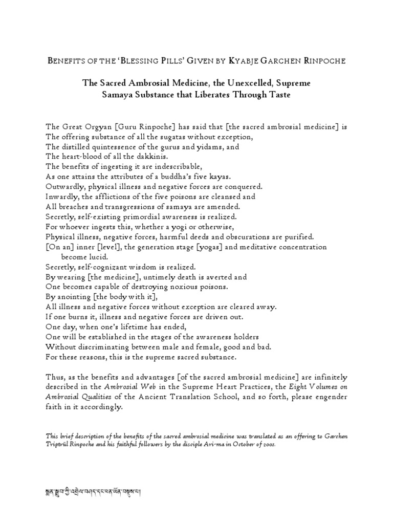 Blessing Pills Benefits | PDF | Self-Improvement