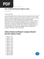 ALL LCD - LED TV Service Menu Codes Soft4led | PDF | Menu (Computing ...