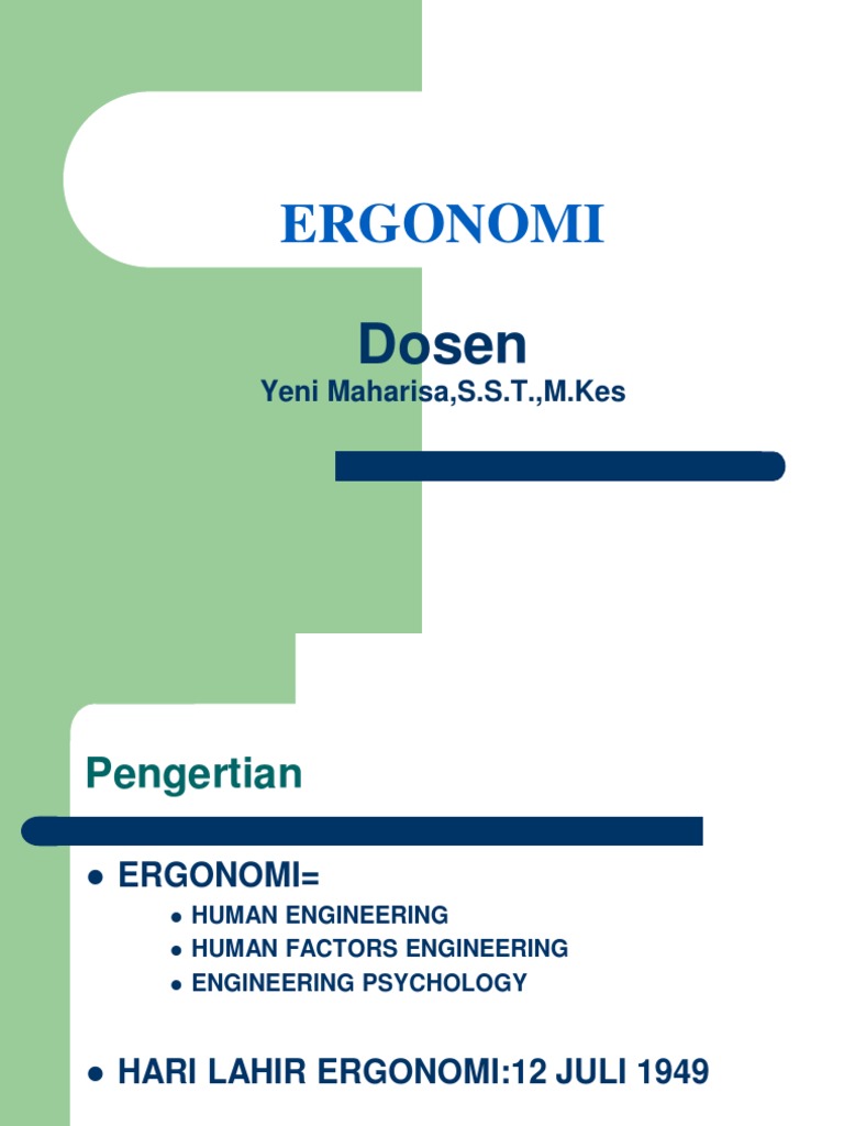 Ergonomi K3 Pertemuan Ke 2 PDF | PDF | Kesehatan Holistik