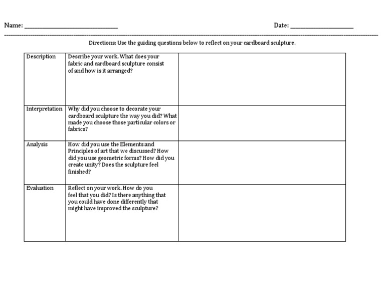 Peer Review Reflection for Sculpture | PDF