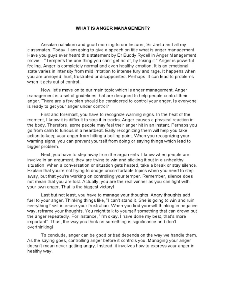 What Is Anger Management | PDF | Anger | Healthy Diet