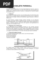 Canaleta Parshall: Medición y Mezcla Rápida | PDF | Medición ...