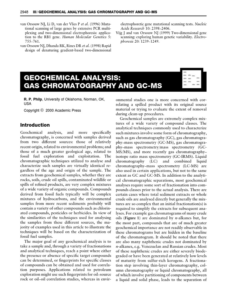 2 Geochemical Analysis - Gas Chromatography and GC-MS | PDF | Gas ...