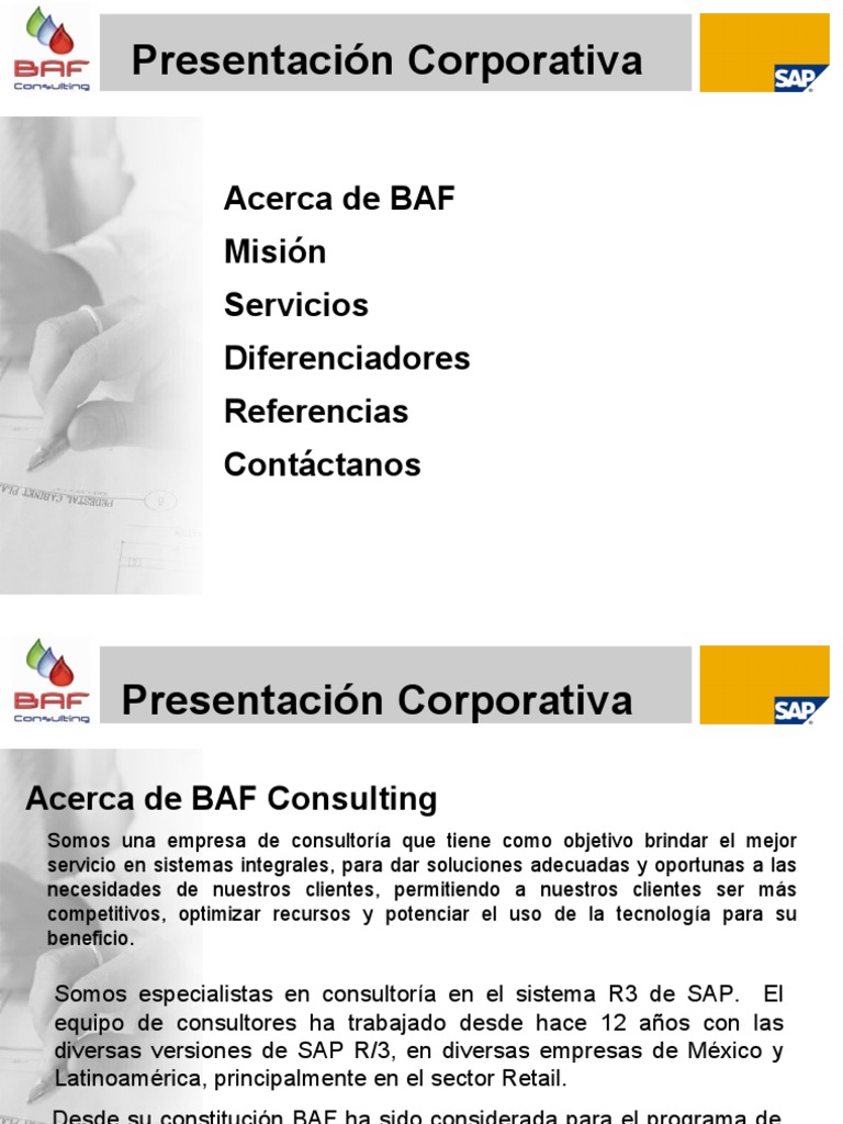 09-05 Presentacion BAF | PDF | Sap Se | Planificación de recursos ...