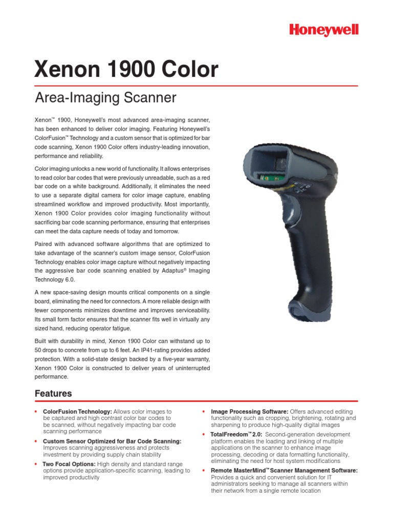 Xenon 1900 Color: Area-Imaging Scanner | PDF