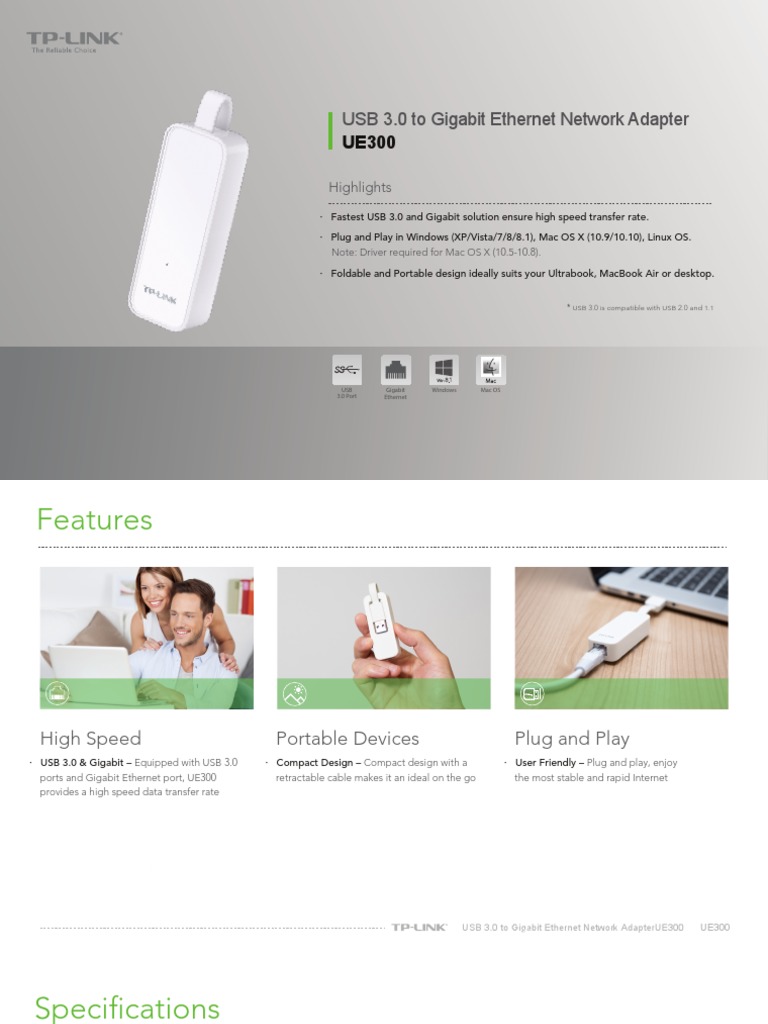 UE300 V1 Datasheet PDF | PDF | Usb | Network Interface Controller