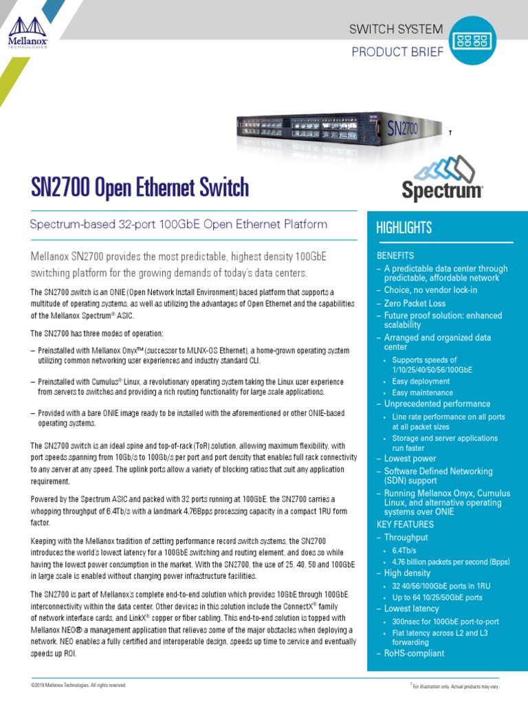 SN2700 Open Ethernet Switch: Highlights | PDF | Computer Network ...