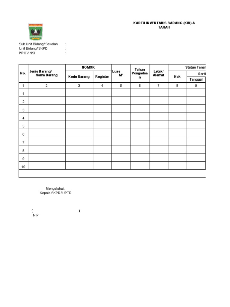 Format Pengisian Pakai Penyusutan | PDF