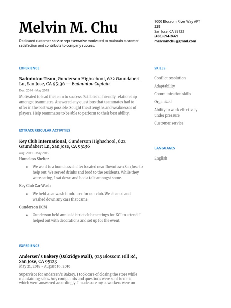 Melvin Chu Resume | PDF | San Jose | Economies