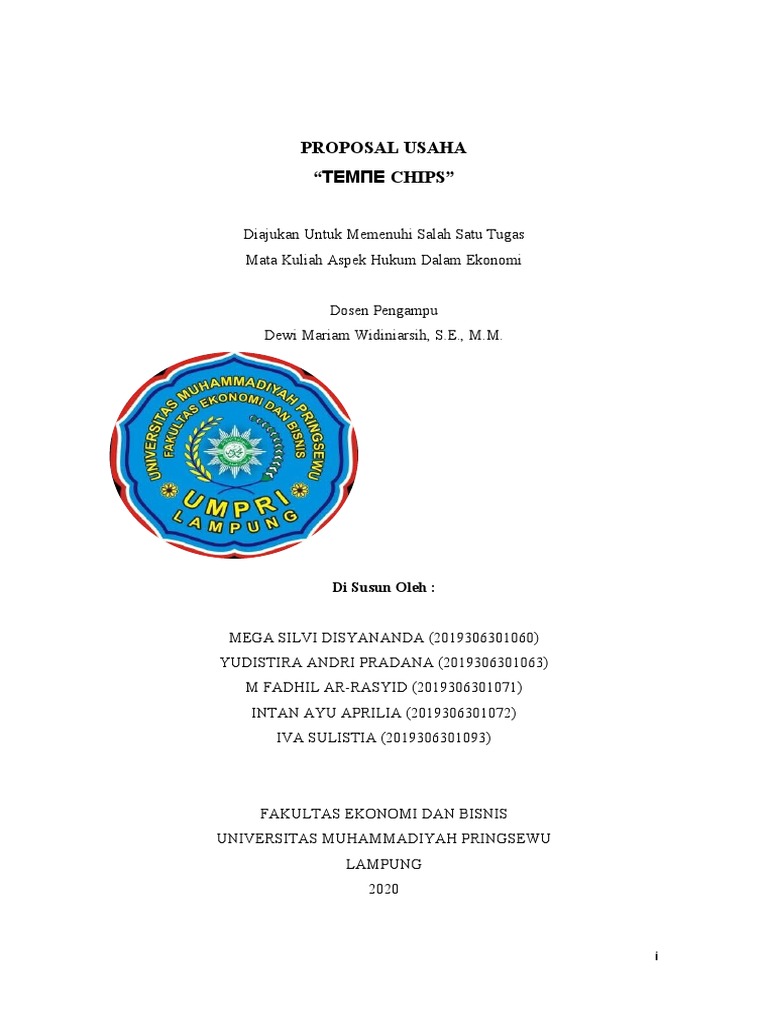 Proposal Usaha Kripik Tempe | PDF