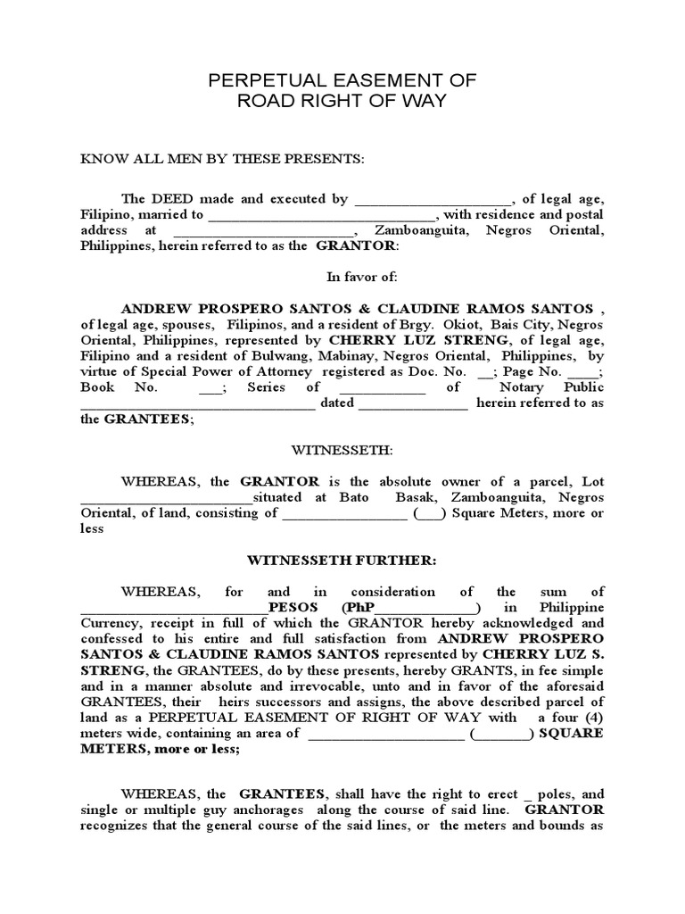 PERPETUAL EASEMENT OF-atty Dy | PDF | Easement | Law And Economics