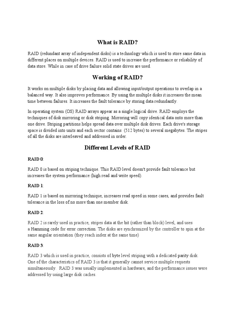What Is RAID? | PDF | Hard Disk Drive | Information Retrieval