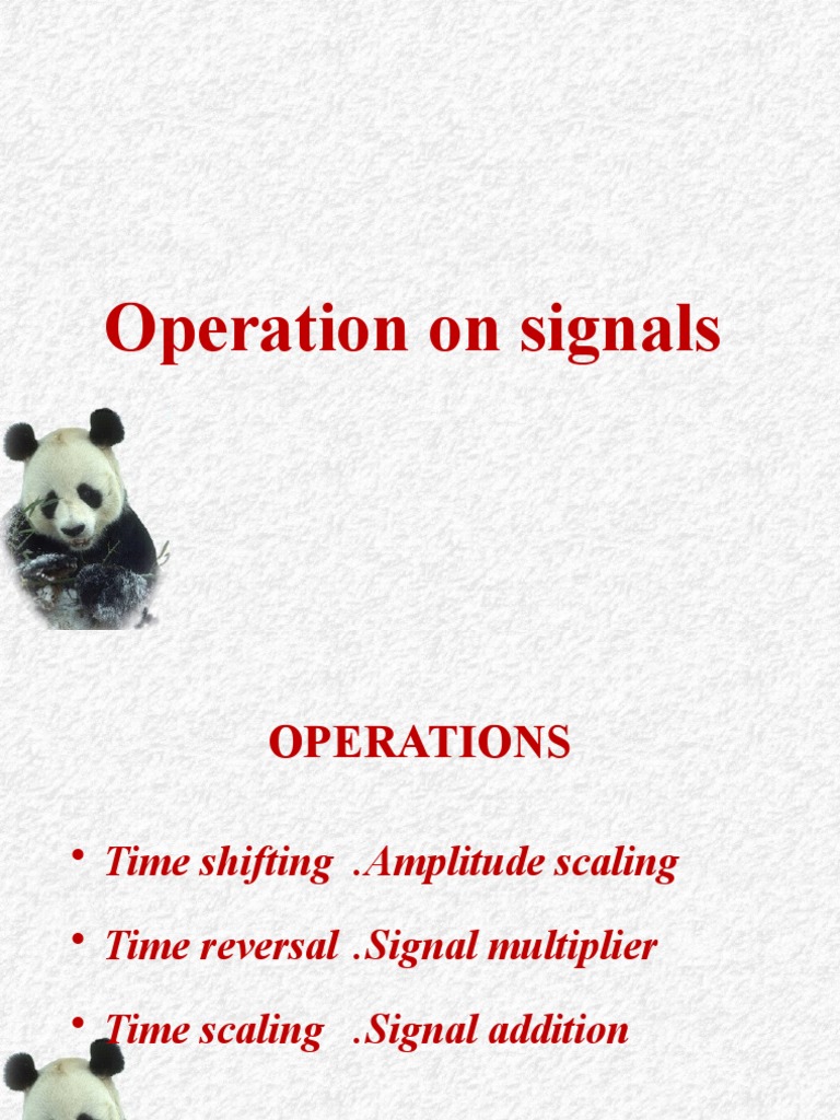 Operation On Signals | PDF