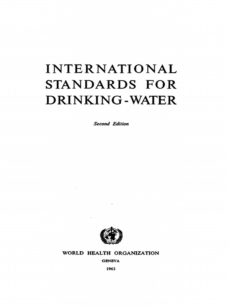 WHO International Standards For Drinking Water PDF | PDF | Drinking ...