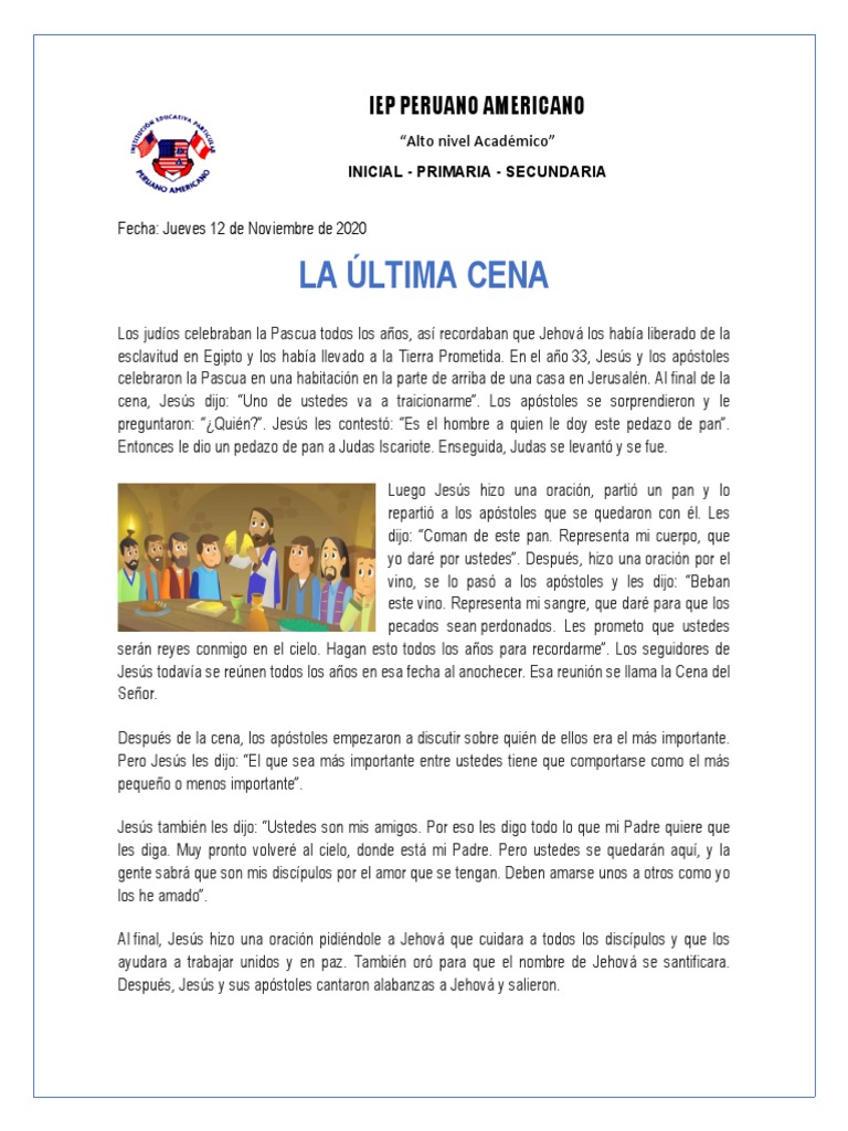 La Última Cena: Significado y Enseñanzas | PDF | Última cena | Jesús