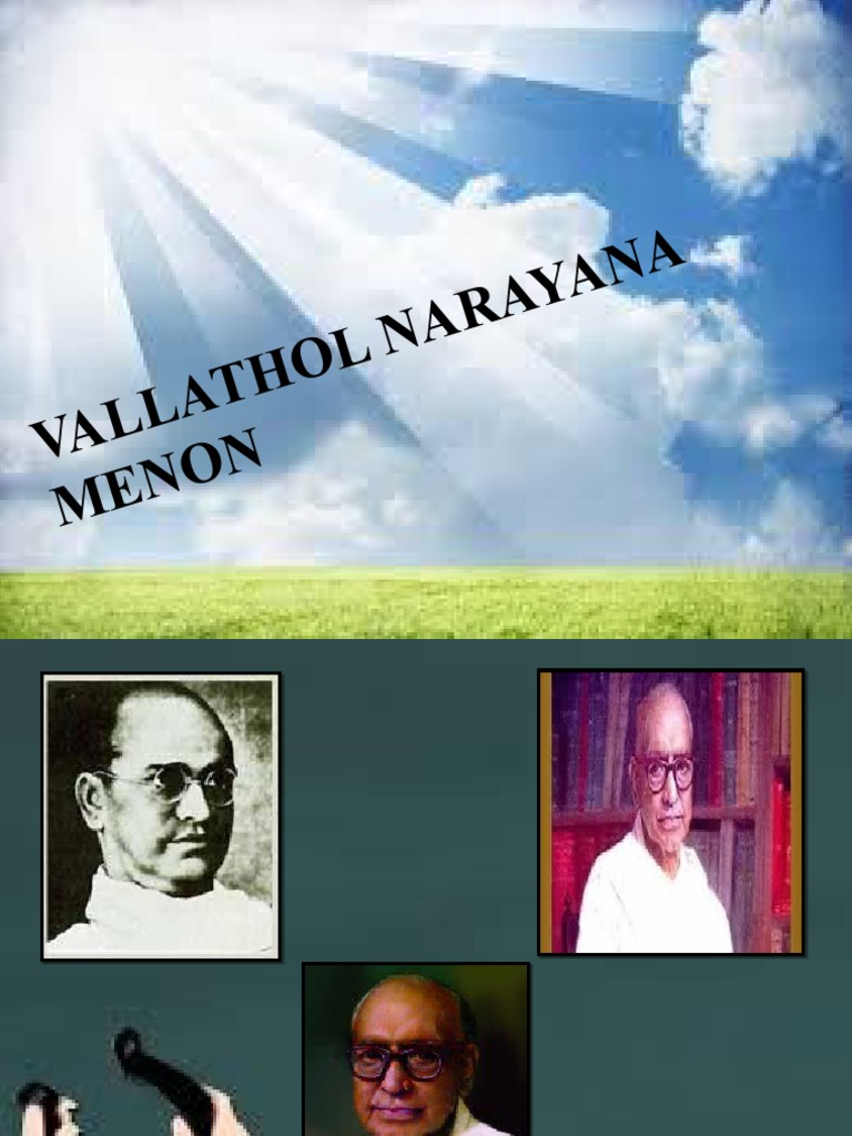 Mahakavi Vallathol Narayana Menon | PDF | Kerala | Poetry