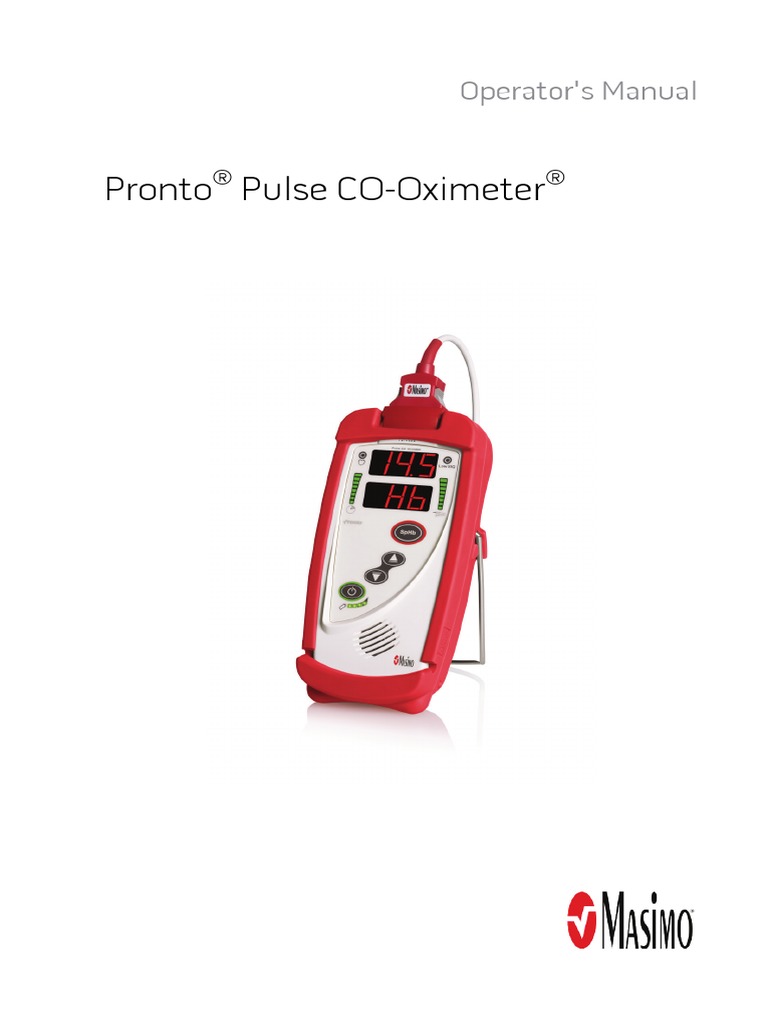 Masimo Pronto Pulse Oximeter - User Manual PDF | PDF | Hemoglobin | Blood