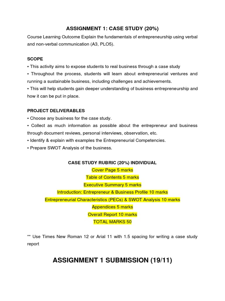 A1 Guidelines And Rubric Pdf