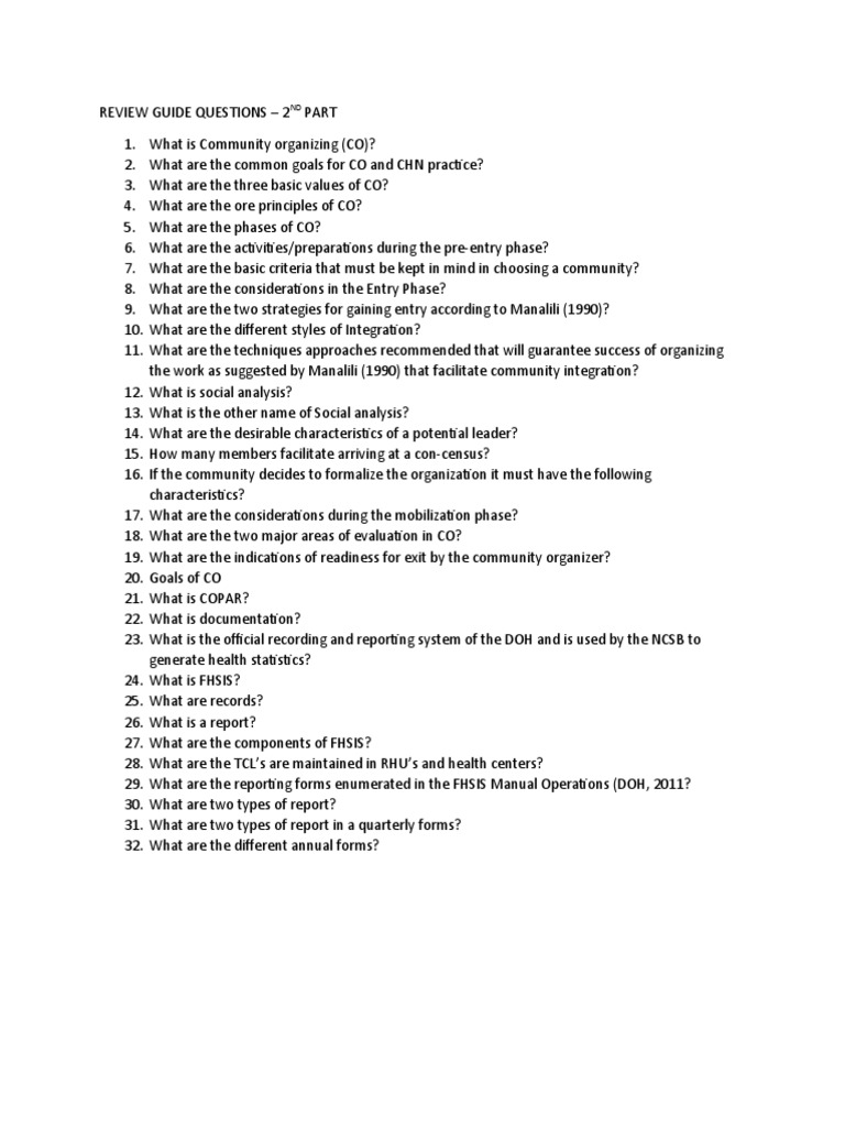 REVIEW GUIDE QUESTIONS For 2nd Part | PDF