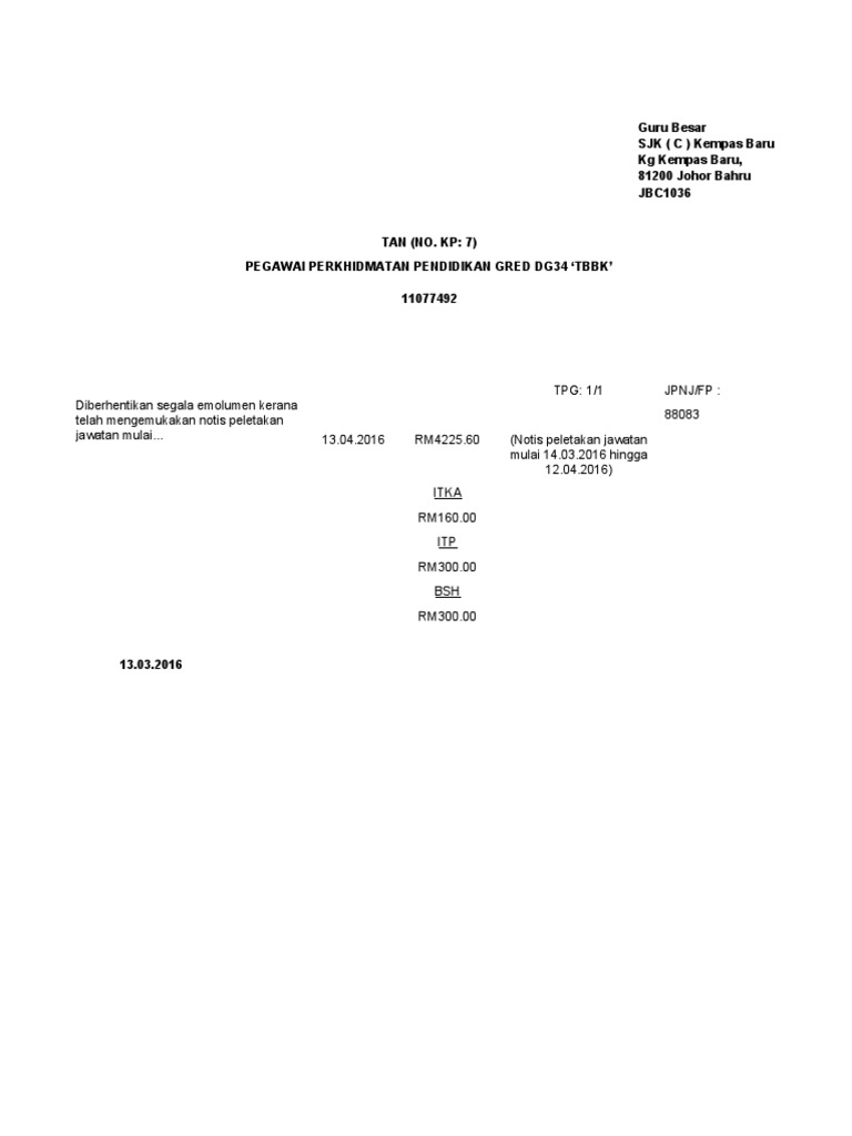 Kew 8 Letak Jawatan | PDF
