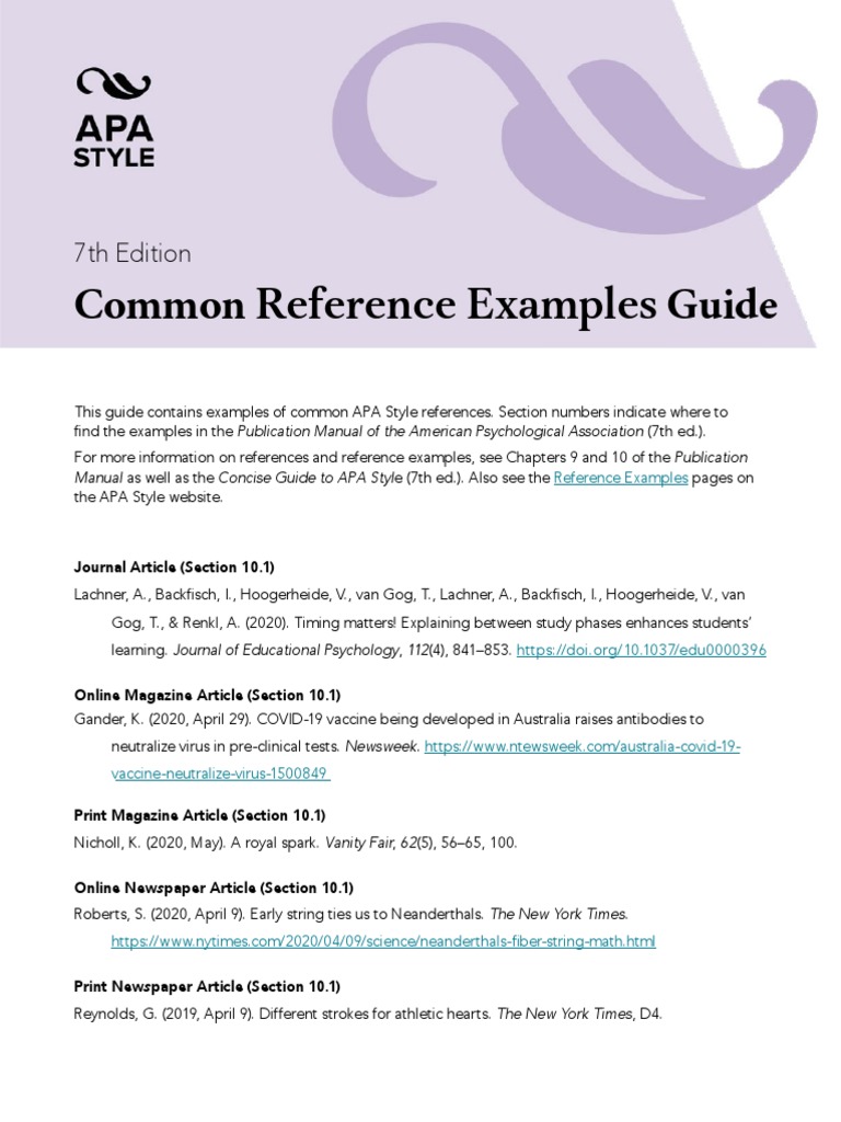 Common Reference Examples Guide: 7th Edition | PDF | American ...