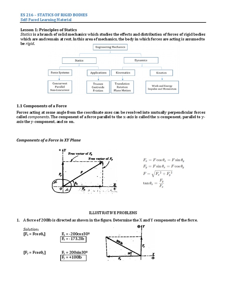 Principles of Statics | PDF