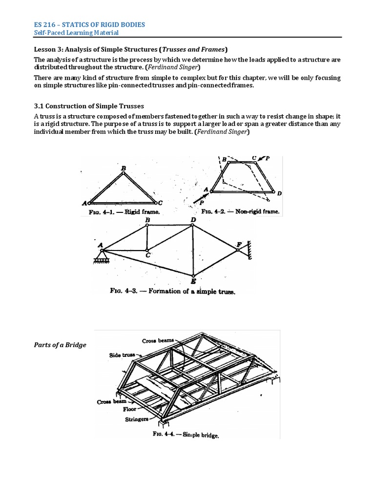 Analysis of Simple Structures | PDF | Truss | Mechanical Engineering