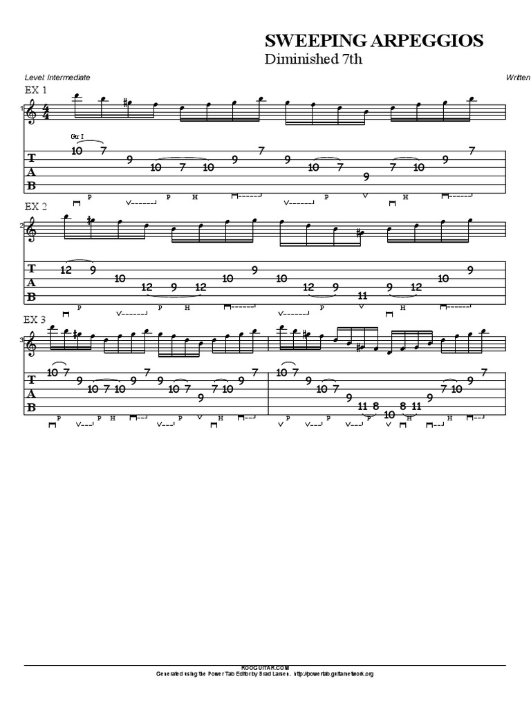 Sweeping Arpeggios Dim7 | PDF