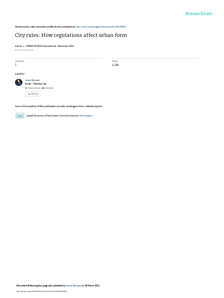 City Rules: How Regulations Affect Urban Form: URBAN DESIGN ...