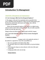Fundamentals of Management Lecture Notes | PDF | Goal | Employment