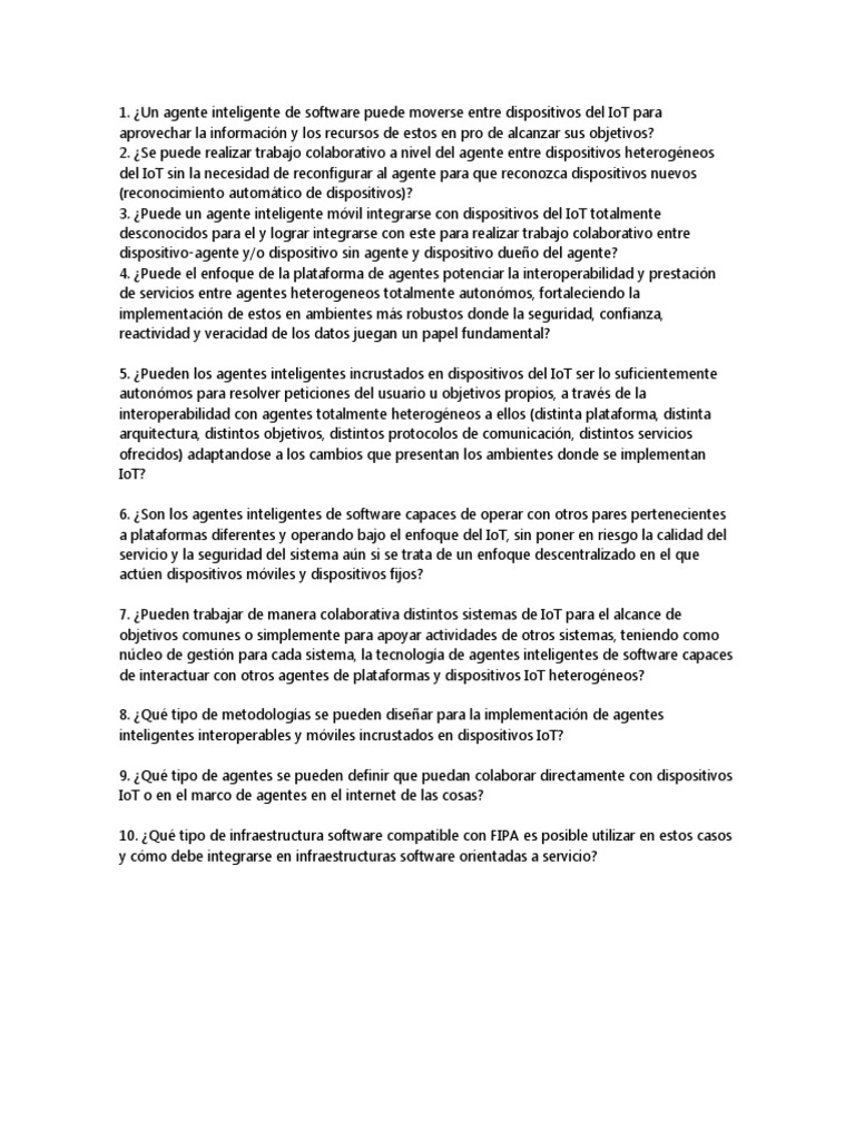 Preguntas Articulo Diplomado | PDF | Internet de las Cosas | Software