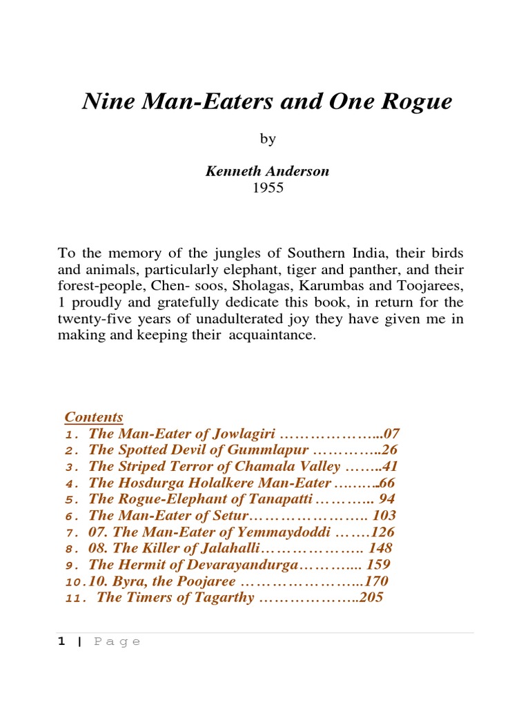 Nine-Maneaters-And-One-Rogue-By-Kenneth-Anderson | PDF | Leopard | Tiger