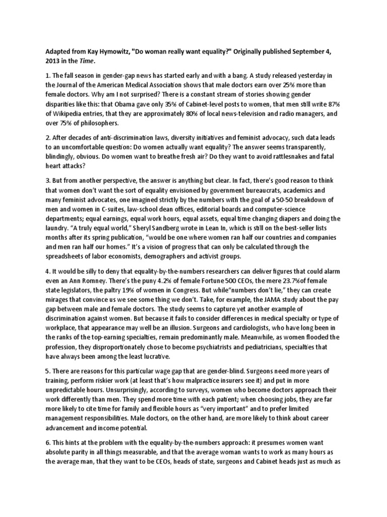 Adapted From Kay Hymowitz | PDF