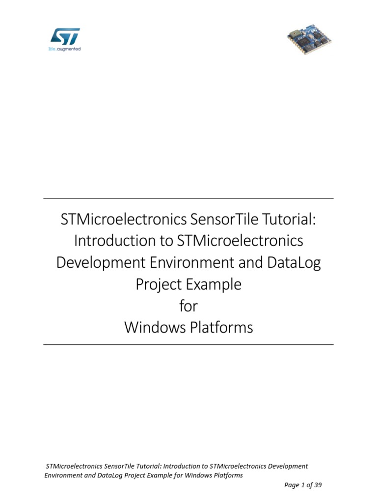 1 Introduction To STMicroelectronics SensorTile Development For Windows | PDF | Integrated ...