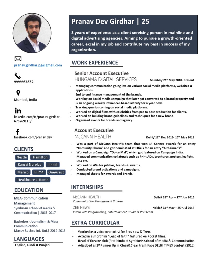 Pranav Resume | PDF | Public Sphere | Mass Media