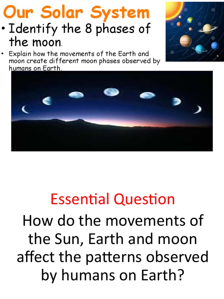 Identify The 8 Phases of The Moon | PDF | Planetary Mass Satellites | Moon