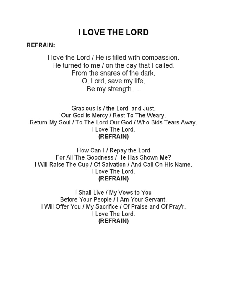 I Love The Lord | PDF