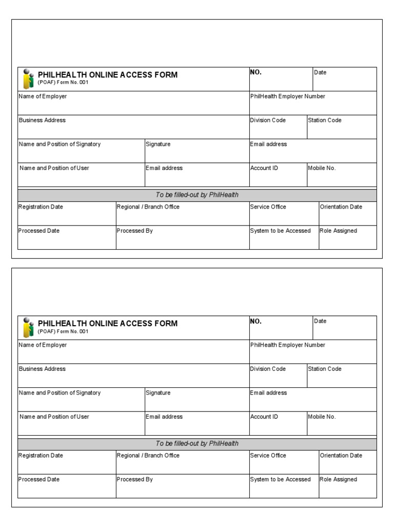 Philhealth Online Access Form | PDF | Finance & Money Management