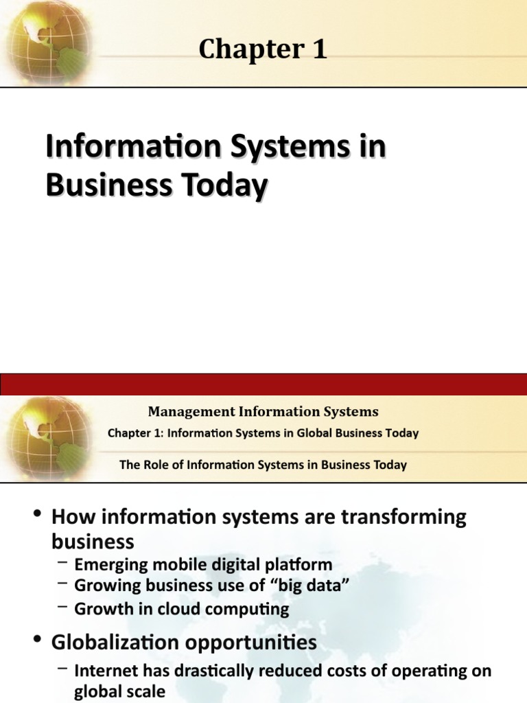 Information Systems in Business Today | PDF | Information System ...