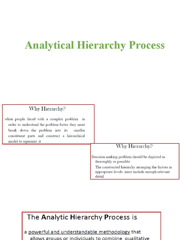 Analytical Hierarchy Process | PDF