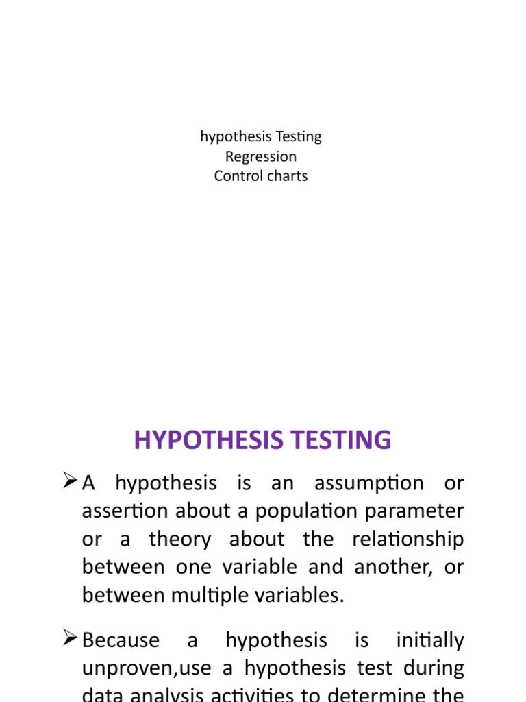 Hypothesis Testing Regression Control Charts | PDF | Self-Improvement ...