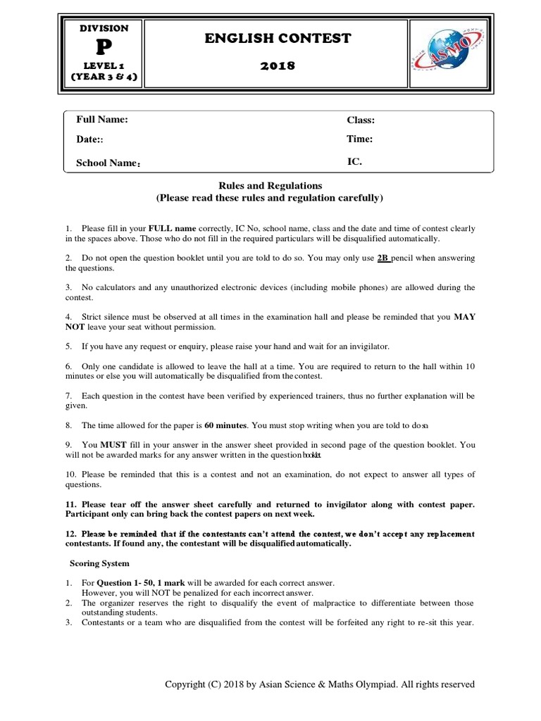 Level 1 English 2018 | PDF