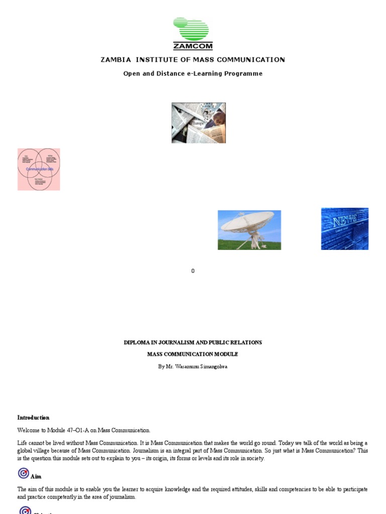 Masscom Module1 | PDF | Mass Media | Communication