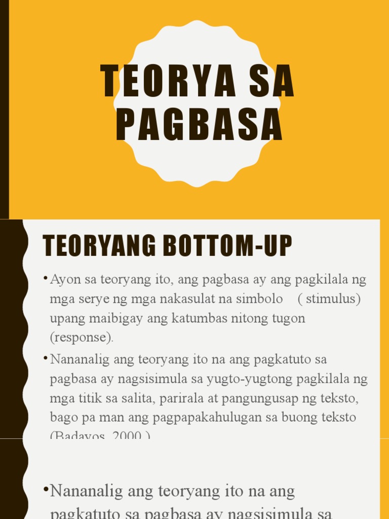 Teorya Sa Pagbasa | PDF