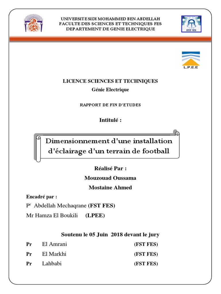 Dimensionnement D'une Installa - Oussama MOUZOUAD - 4771 | PDF | Lumière | Puissance (physique)