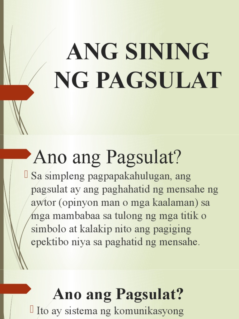 Ang Sining NG Pagsulat | PDF